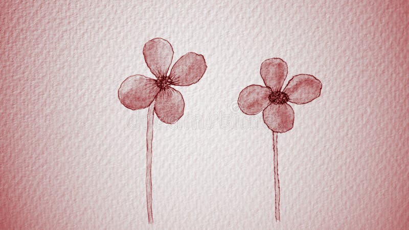 Two Small Flowers on a Pink Textured Paper Background Stock Image ...