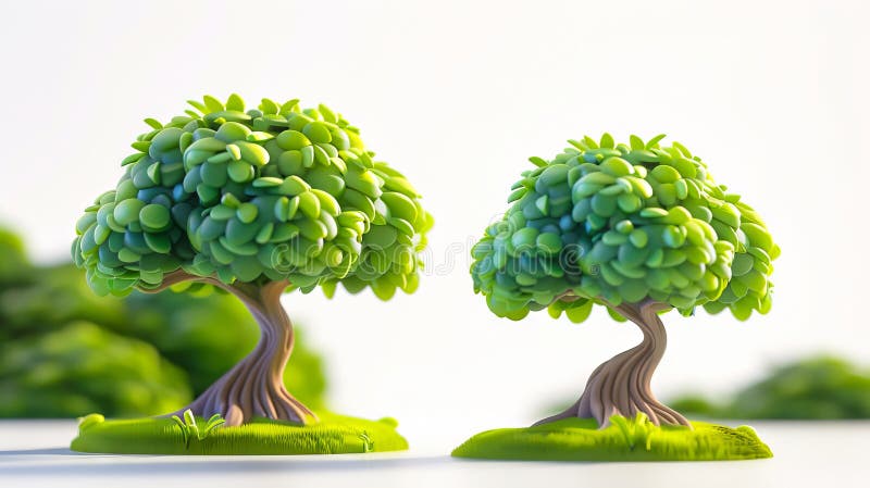 Two Small Green Trees with Leaves on Them Stock Photo - Image of ...