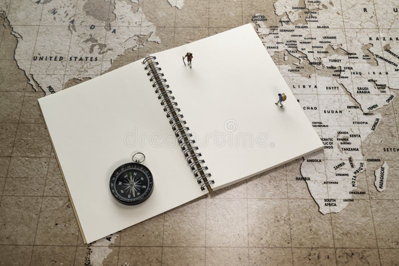 Compass and world map stock image. Image of adventure - 51432465