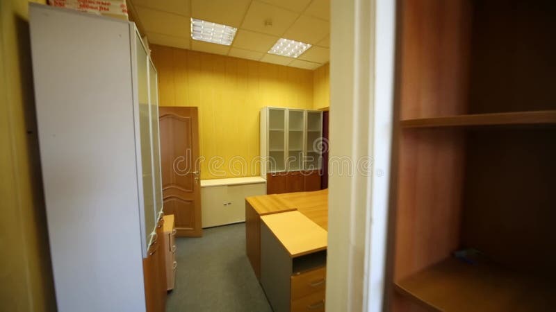 Two Small Office Rooms with Empty Workplaces and Stock Video - Video of ...