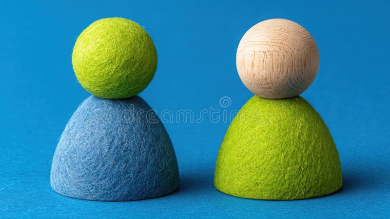 Two Small Wooden Figures Symbolizing Social Dividend and Universal ...