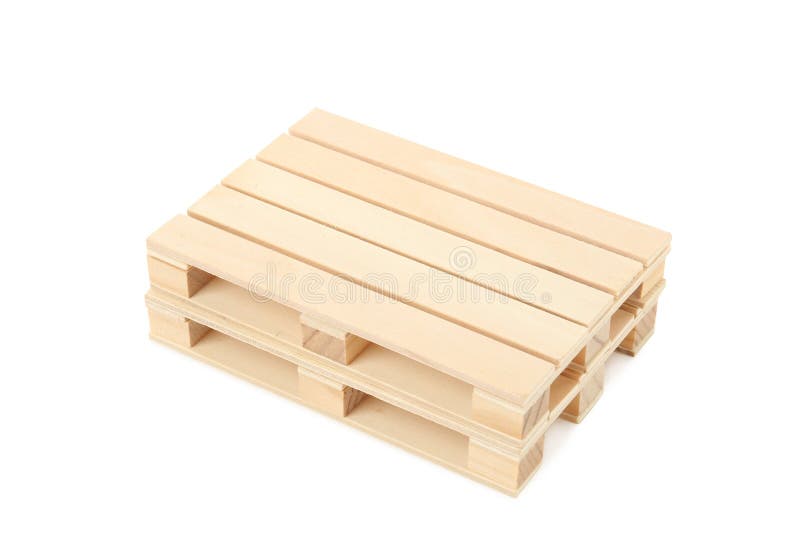 Two Small Wooden Pallets Stacked on White Background Stock Image ...