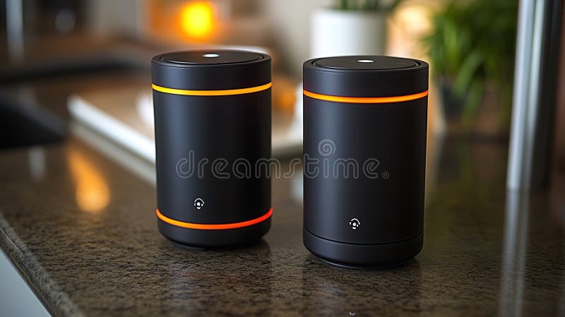 Two Smart Devices on Countertop Stock Illustration - Illustration of ...