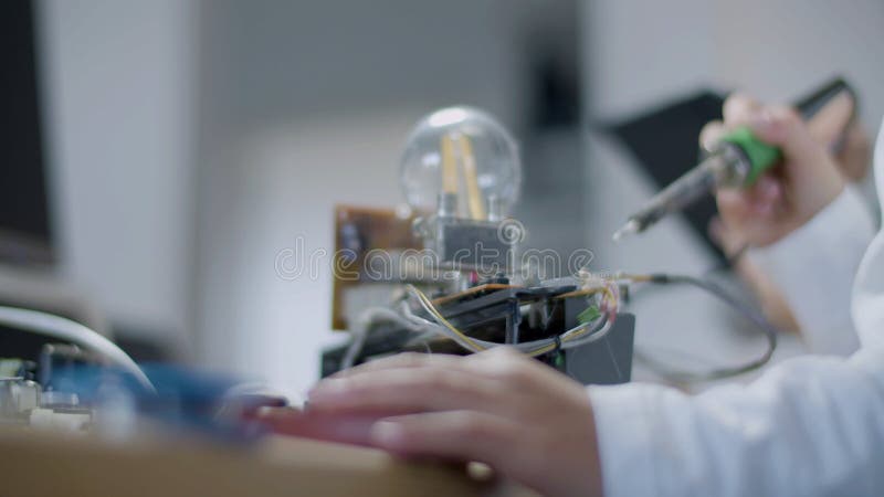 Two Smart Kids Doing School Project at Home Stock Video - Video of bulb ...