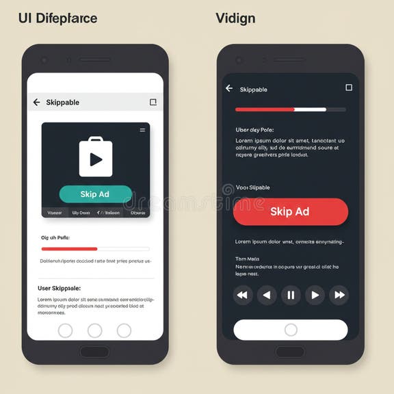 Two Smartphone Screens Display Different User Interface Designs. the ...