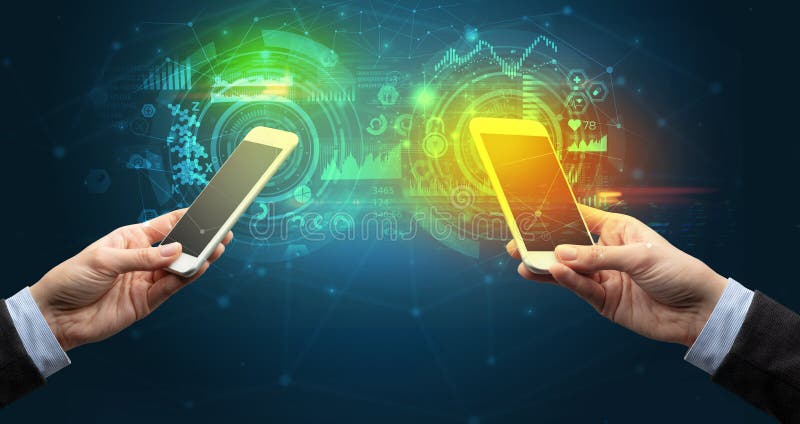 Two Smartphones, Business and Communication Concept Stock Photo - Image ...