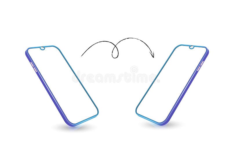 Two Smartphones at Different Angles. Mobile Phones Isolated on White ...