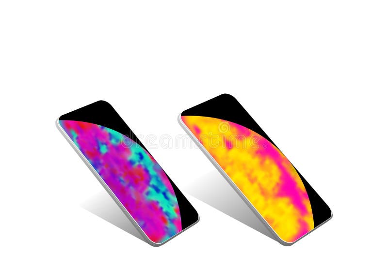 Two Smartphones, Mobile Phone, Gadget, Isolated with Shadow. Stylized ...