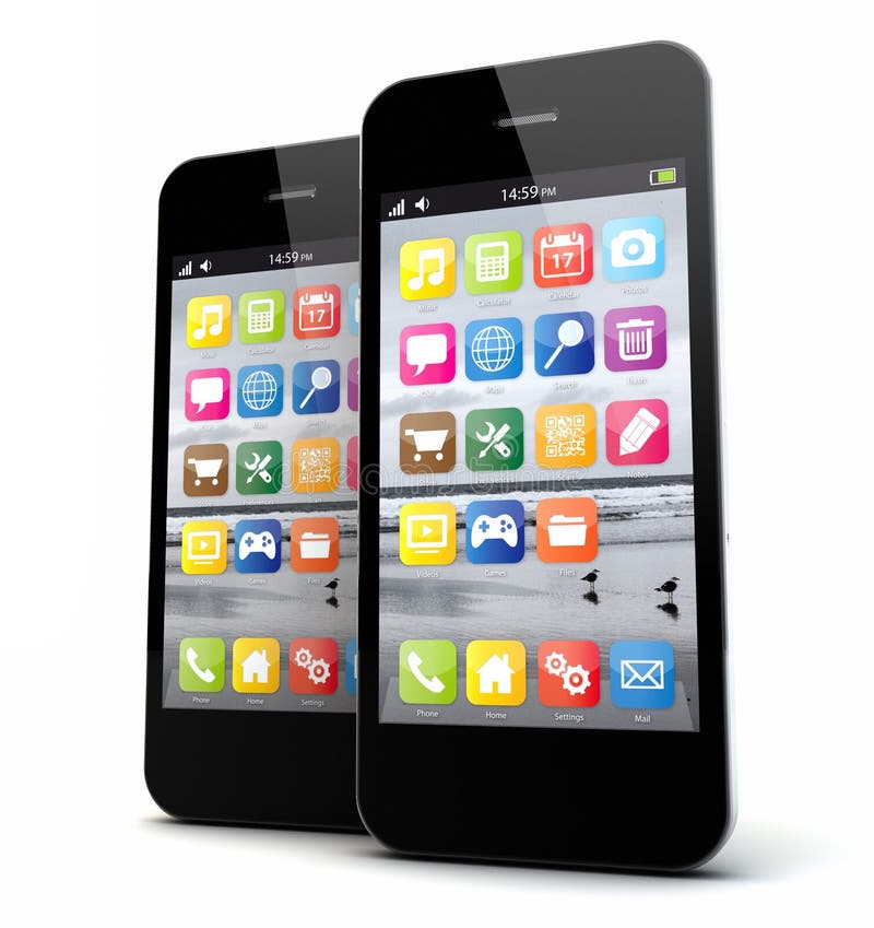 Two smartphones stock illustration. Illustration of mobility - 51791653