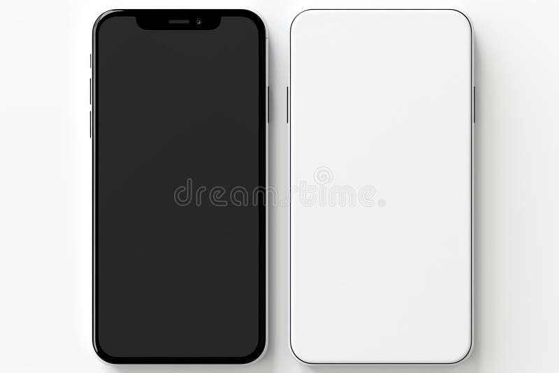 Two Smartphones Side by Side, One on and One Off, Highlighting Design ...