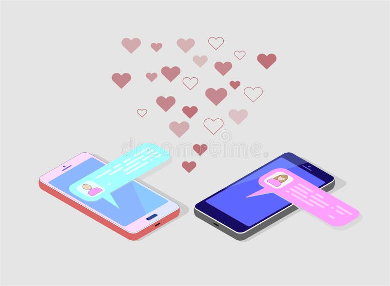 Two Smartphones, Social Networks, Mobile Messenger, Dating Apps Stock ...