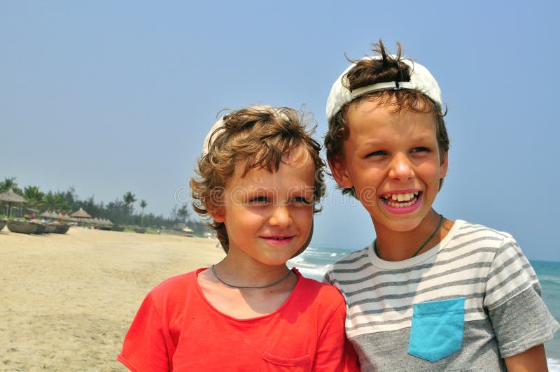 Two smiling boys stock photo. Image of travel, cute, little - 53387554