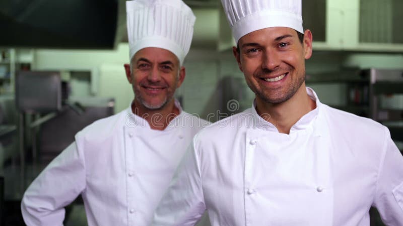 Two Smiling Chefs Giving Thumbs Up To Camera Stock Footage - Video of ...
