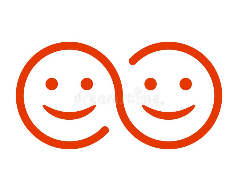 Two Smiling Faces Icon - Vector Stock Illustration - Illustration of ...