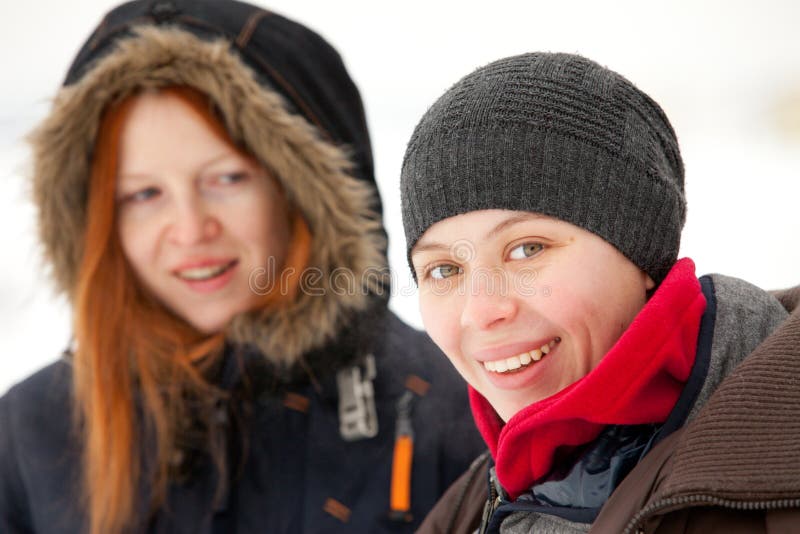 Two smiling girls stock image. Image of modern, happy - 18131337