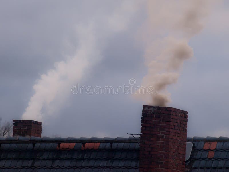 Two smoking chimneys stock photo. Image of gazebo, daisy - 215080302