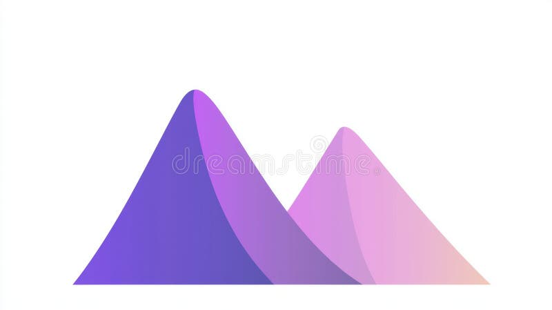 Two Smooth, Rounded Peaks Create an Abstract M Shape with a Gradient of ...