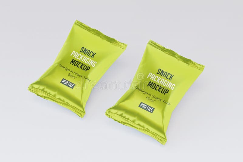 Two Snack Package Top View Mockup Template Stock Illustration ...