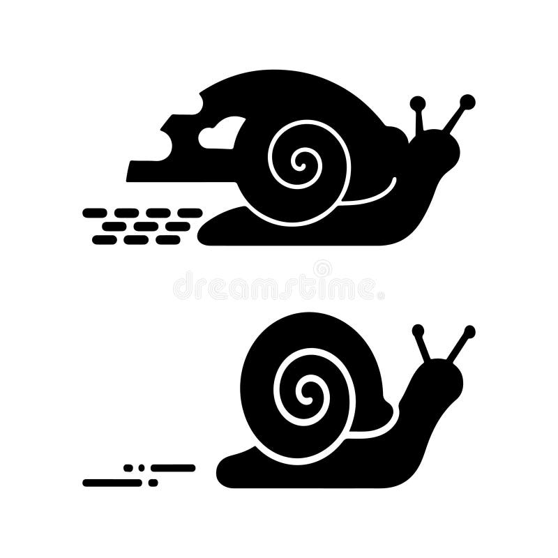 Two Snails, One Fast, One Slow: a Comparison Stock Vector ...