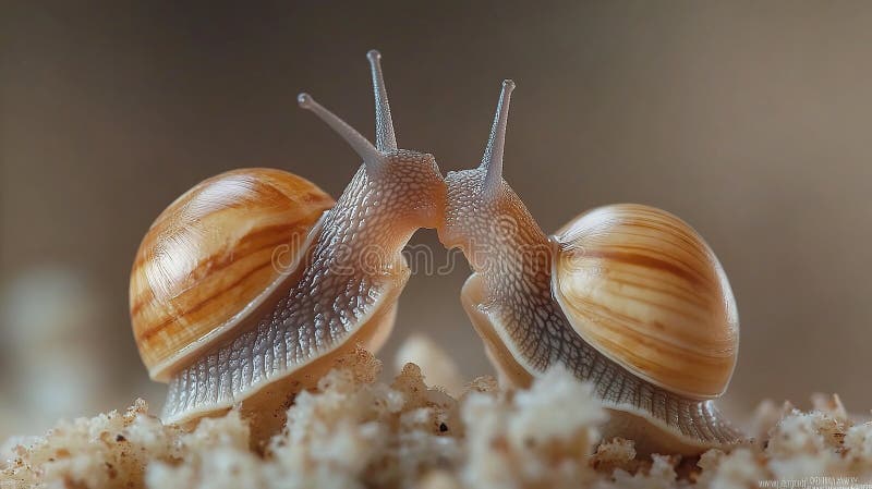 Two Snails Touching Each Other S Faces Stock Illustration ...