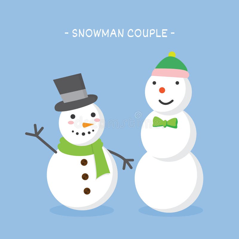Two Snowman, Vector Illustration. Stock Vector - Illustration of gift ...