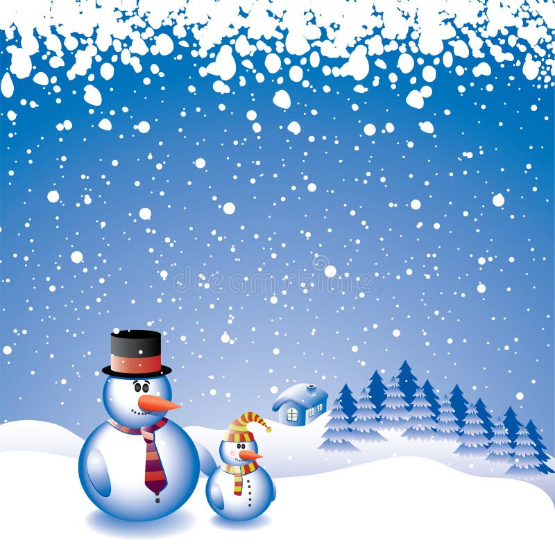 Two snowmen stock vector. Illustration of cold, cute - 11745273