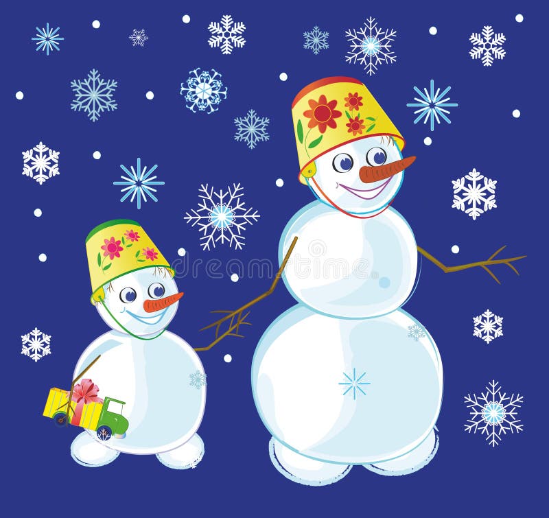 Two Snowman In Love And Heart Stock Vector - Illustration of christmas ...