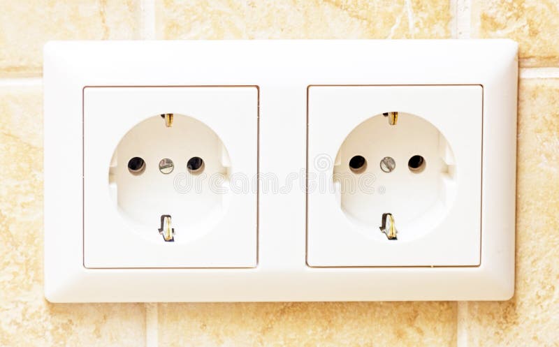 Two sockets in wall stock image. Image of horizontal - 73684805
