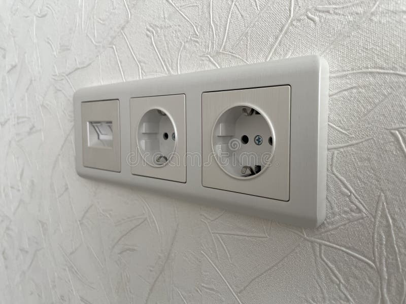 Two Sockets in a White Wall Macro Stock Image - Image of floor, fuel ...