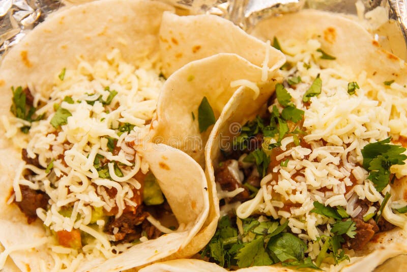 Two Soft Tacos in Foil stock photo. Image of mexican - 32966198