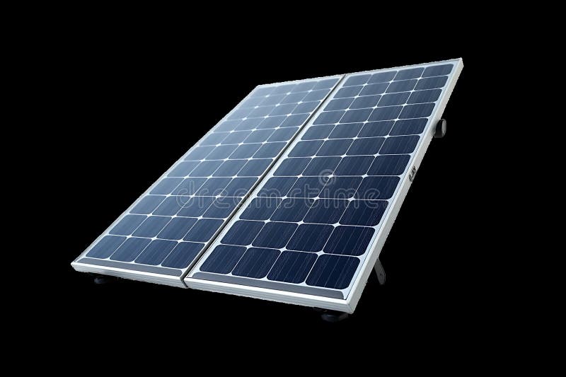 There are Two Solar Panels Stacked Together on a Solid Black Background ...