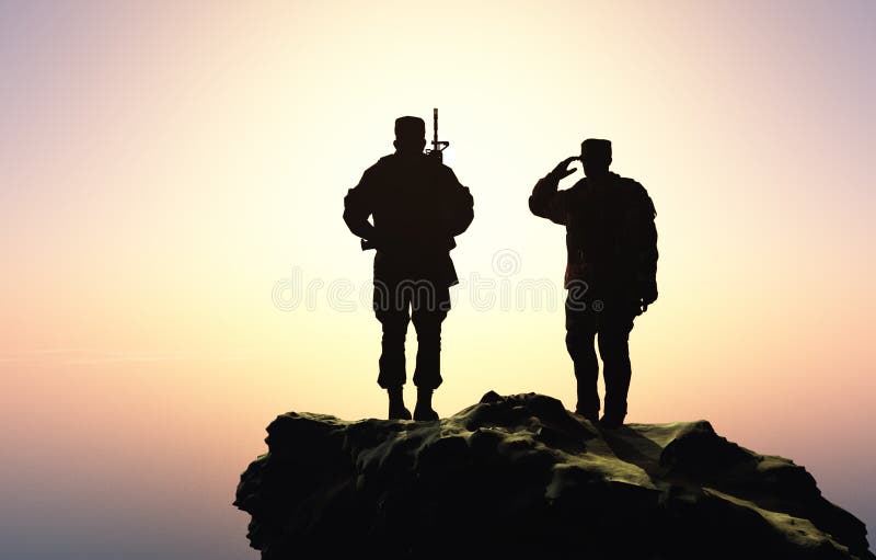 Two soldiers stock illustration. Illustration of forces - 74583162