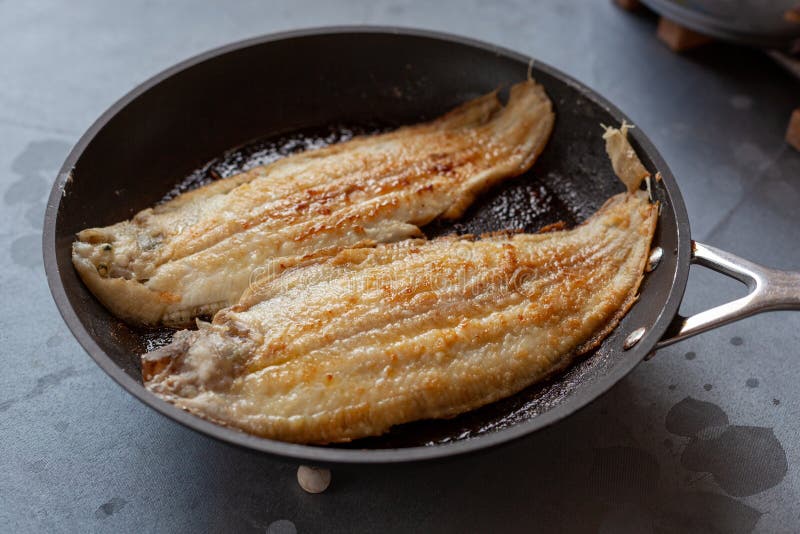 Sole Fish Prepared on a Frying Pan Stock Photo - Image of cuisine ...