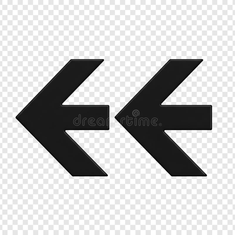 Black Rewind Arrows on Transparent Background Stock Illustration ...