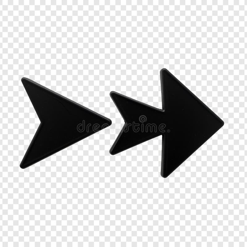 Black Fast Forward Arrows on Transparent Background Stock Illustration ...