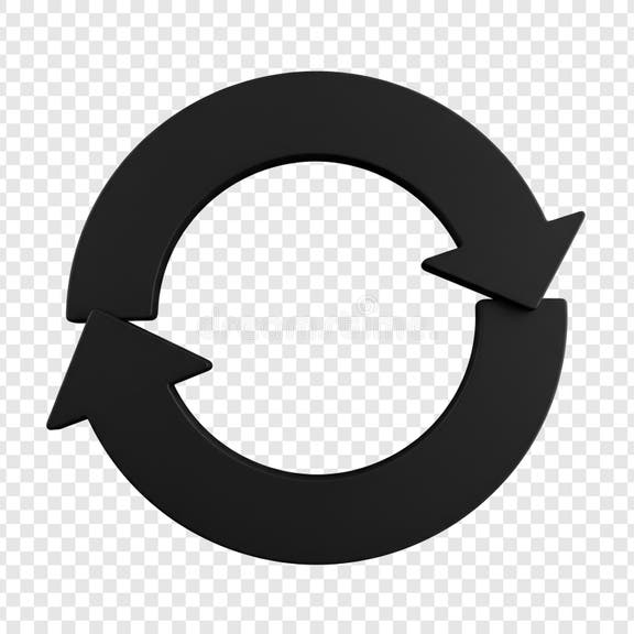 Black Circular Arrows - Two-Step Cycle on Transparent Background Stock ...