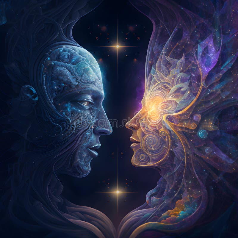 Two Souls Talking in the Astral Realm of the Multiverse. Stars of the ...