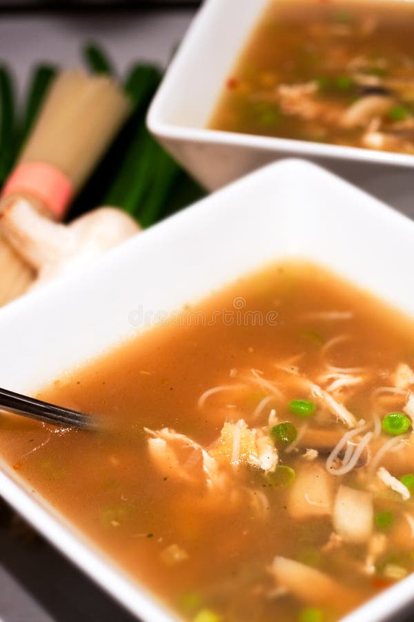 Two soup bowls stock photo. Image of asian, mushroom - 13458890