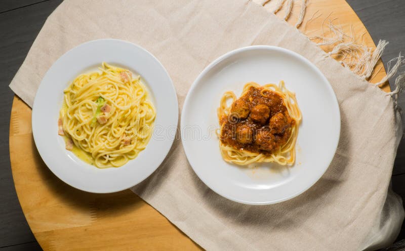 Two spaghetti stock photo. Image of italian, food, herb - 85750222