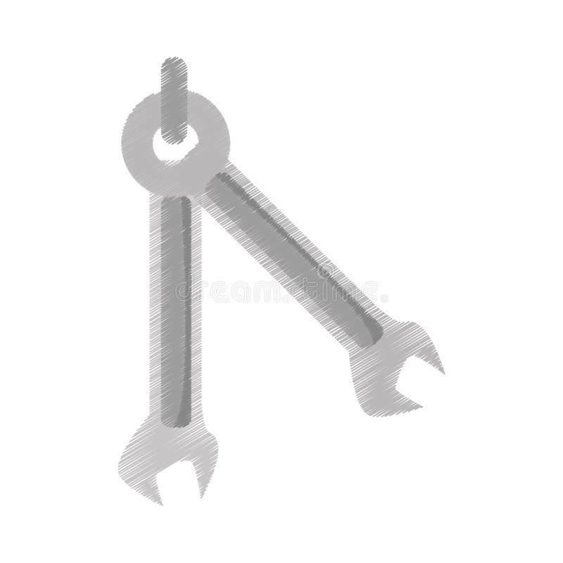 Two Spanner Wrench Mechanic Tool Outline Stock Illustration ...