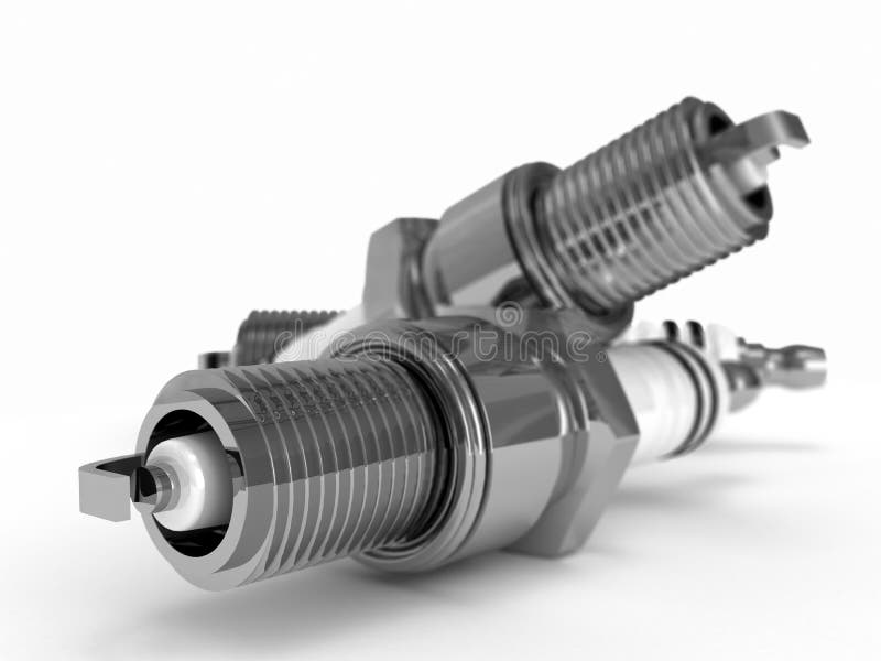 Two spark plugs on white stock illustration. Illustration of ignition ...
