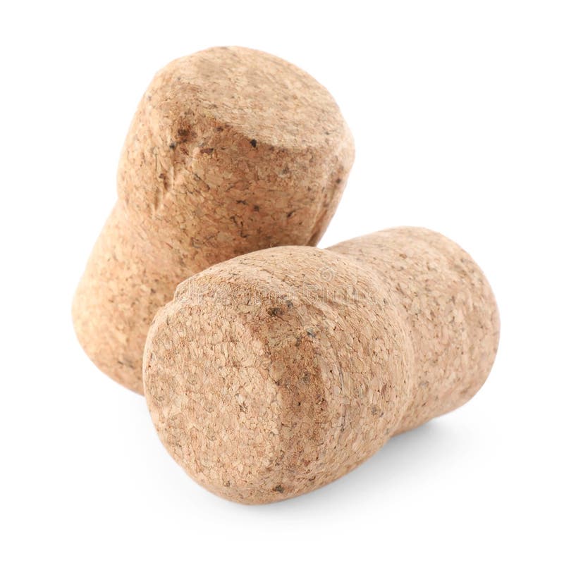 Two Sparkling Wine Corks on White Background Stock Photo - Image of ...