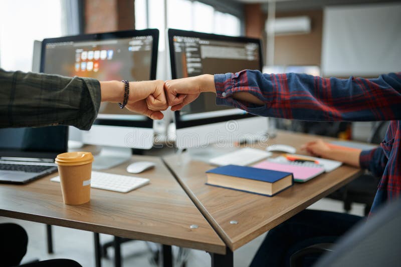 Two it Specialists in Office, Success Work Stock Photo - Image of ...