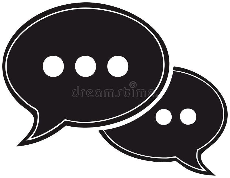 Two Speech Bubbles in Black. Generative AI Stock Vector - Illustration ...