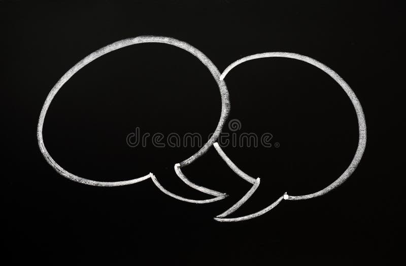 Two Speech Bubbles on a Blackboard Stock Photo - Image of graphic, note ...
