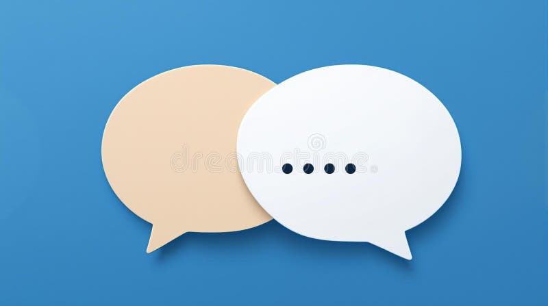 Two Speech Bubbles on a Blue Background Representing Communication and ...