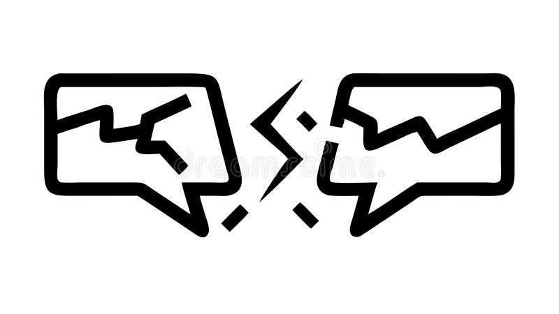 Broken Dialogue Speech Bubbles Duo, Vector Design Generative AI Stock ...