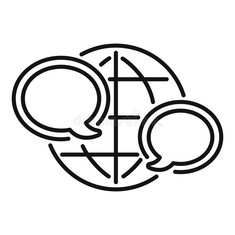 Two Speech Bubbles Communicating Around the Globe Stock Illustration ...