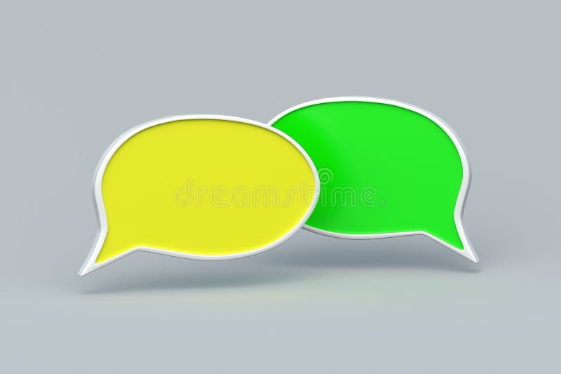 Two Speech Bubbles on Gray Background. Empty Chat Icon. Conversation ...