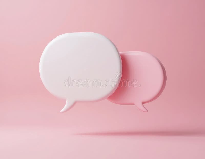 Two Speech Bubbles Overlapping on Pink Background for Communication ...